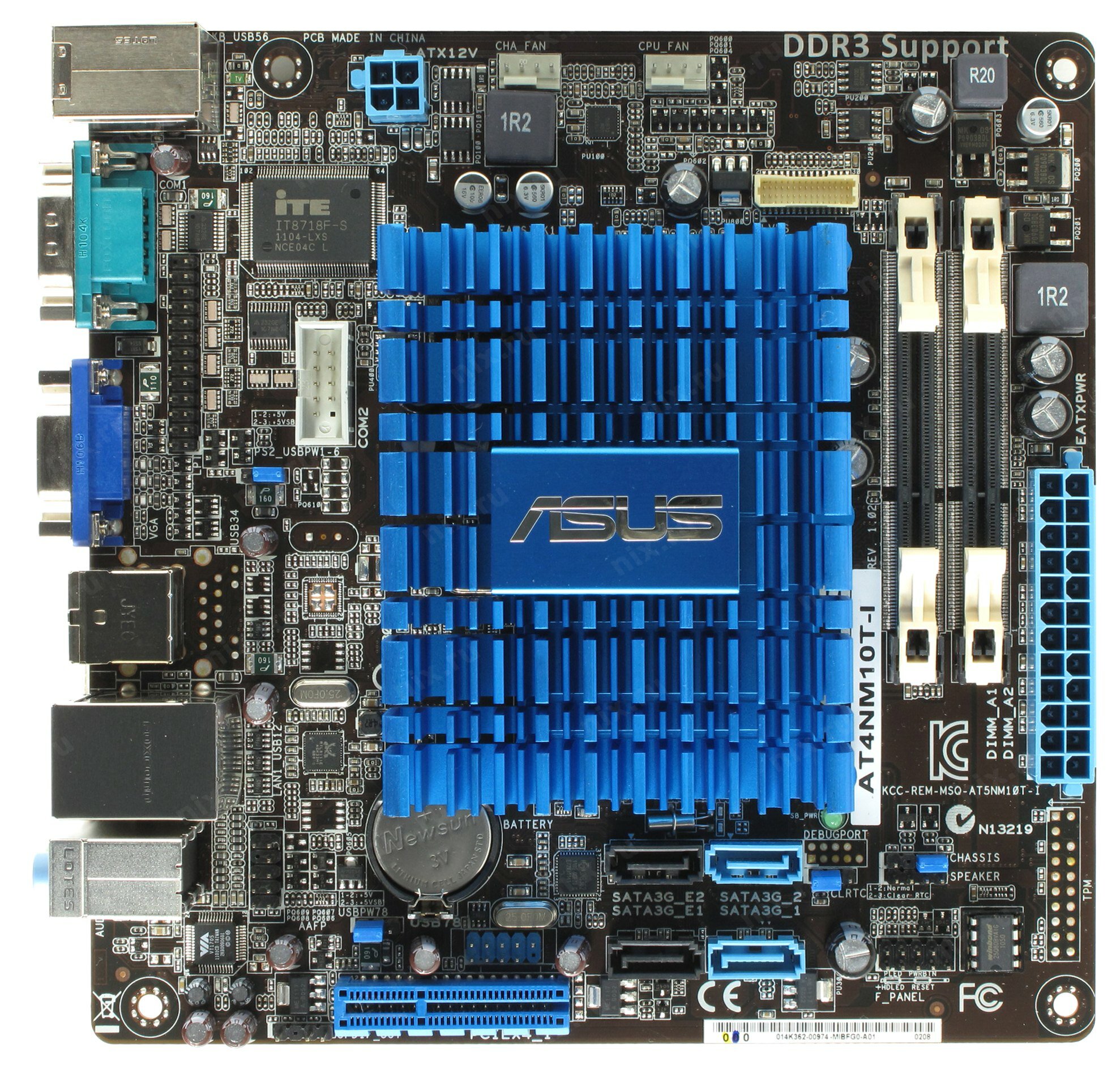 Материнская плата ASUS AT4NM10T-I AtomD425 Intel NM10 SVGA+GbLAN SATA Mini-ITX 2DDR3 SODIMM