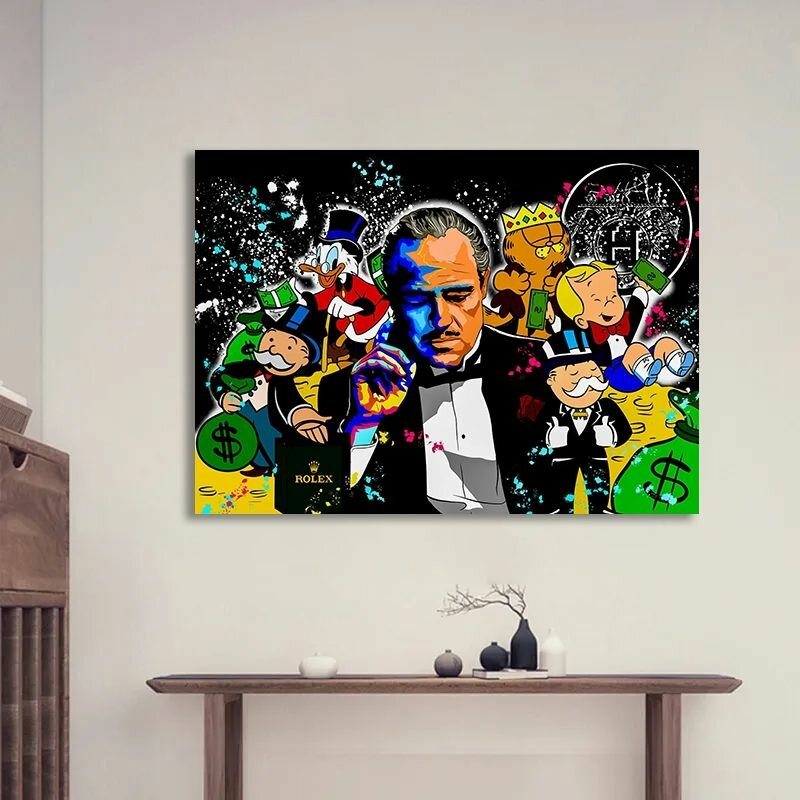 Картина Banksy "Граффити", на подрамнике, на холсте, 20x30 см