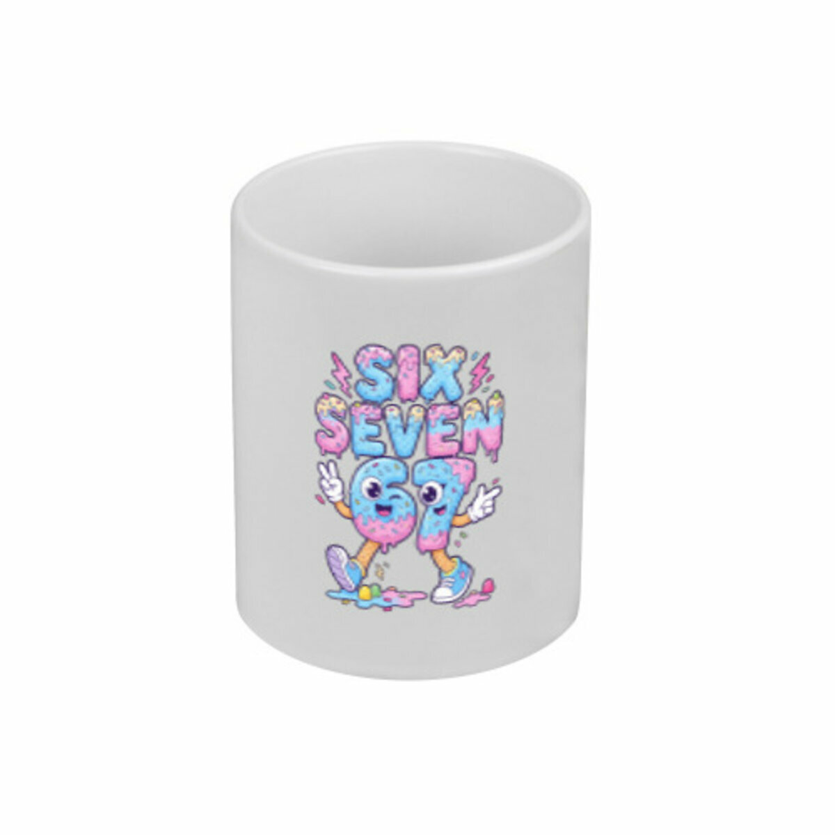 Кружка «six seven мем сикс севен 67 брейнрот» (белый)