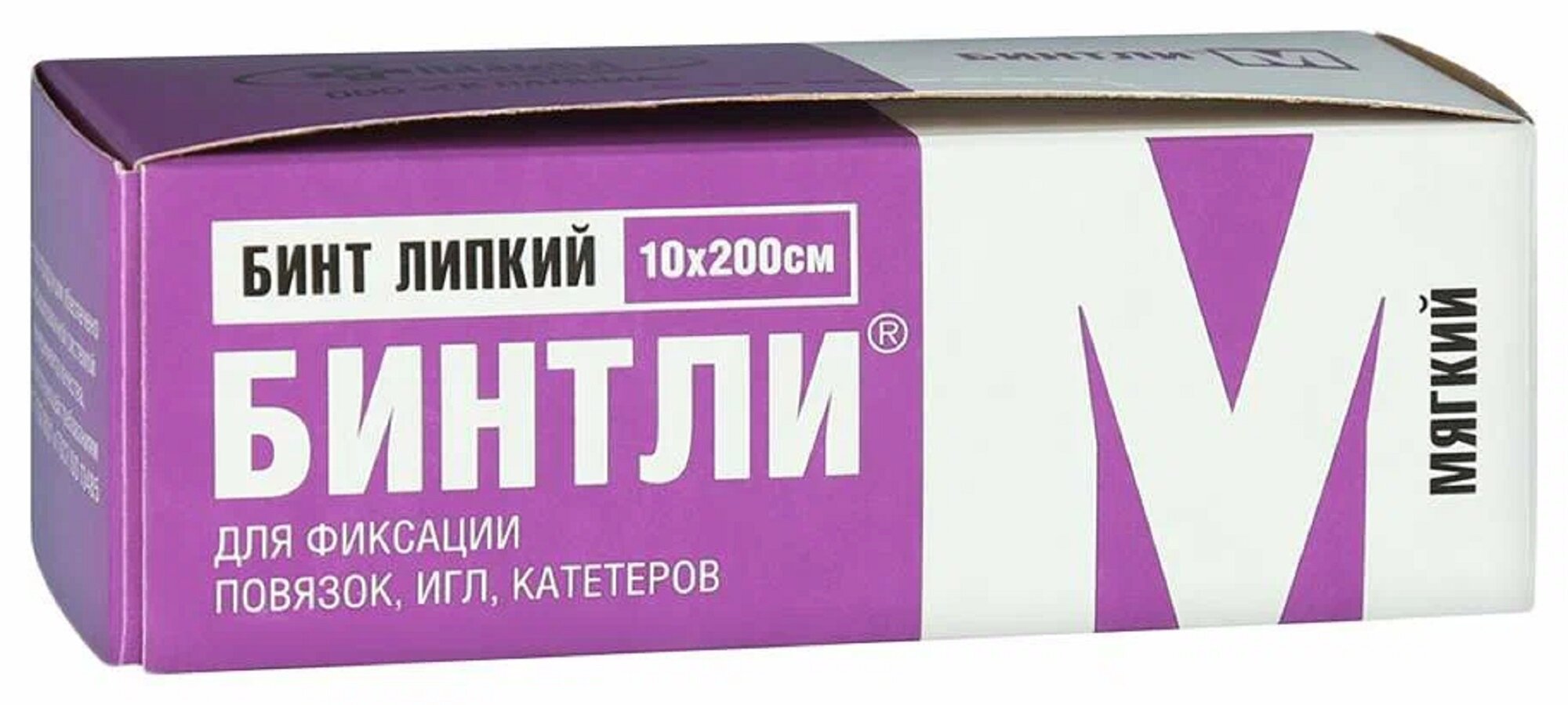 Бинт Липкий Нетканый Бинтли-М, 10x200 см, самофиксирующийся, белый