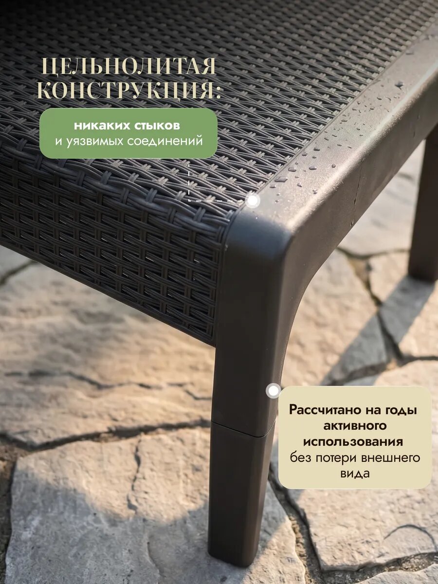 Стол садовый под ротанг для дома и дачи / уличный стол маленький — фото 1