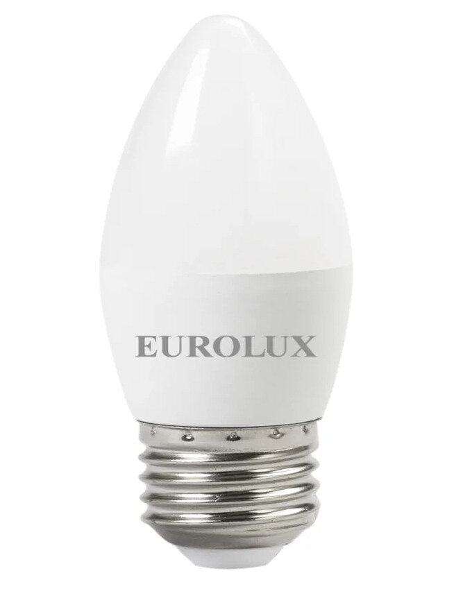 Лампа светодиодная LL-E-C37-6W-230-2,7K-E27 (свеча, 6Вт, тепл, Е27) Eurolux