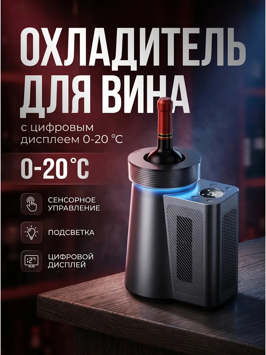 Охладитель для вина Svendsen VinChill, с цифровым дисплеем, чёрный