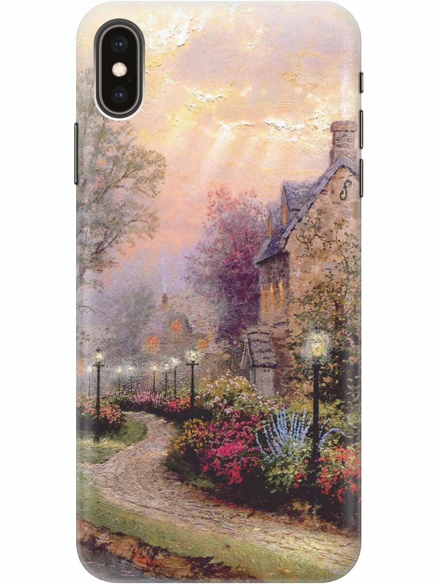 Силиконовый чехол на Apple iPhone XS Max / Эпл Айфон Икс Эс Макс с рисунком "Сиреневый вечер"