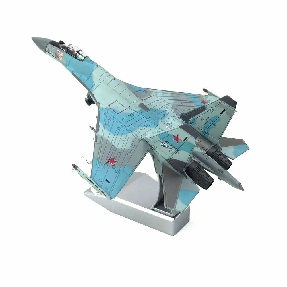 Российский супер истребитель SU-35 Модель самолета, металл, на подставке 1:100