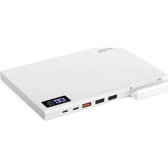 Внешний аккумулятор TopON TOP-MAX2/W 30000мАч USB-C Quick Charge 3.0, 3 USB порта, компл. Кабелей, Цвет белый