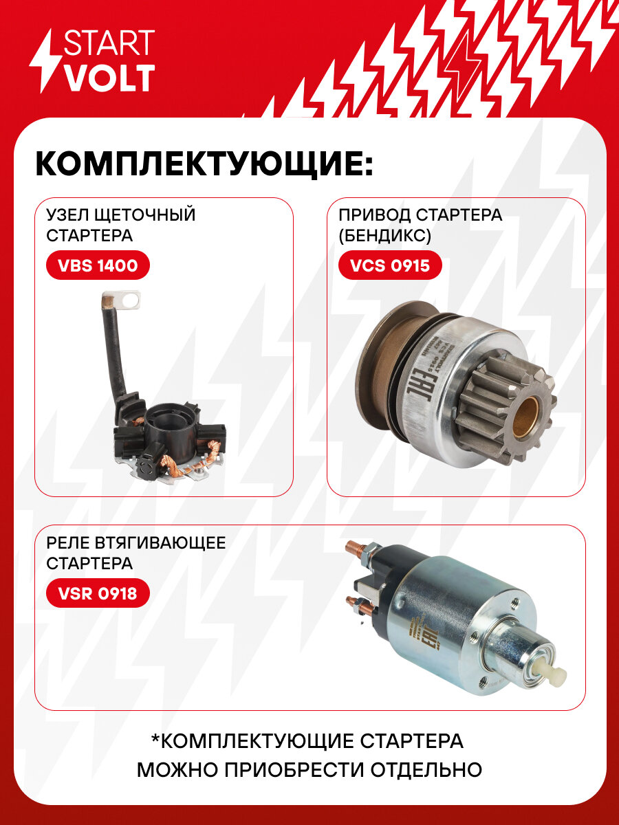 Стартер Renault Duster Kangoo STARTVOLT LSt 2994 — фото 1
