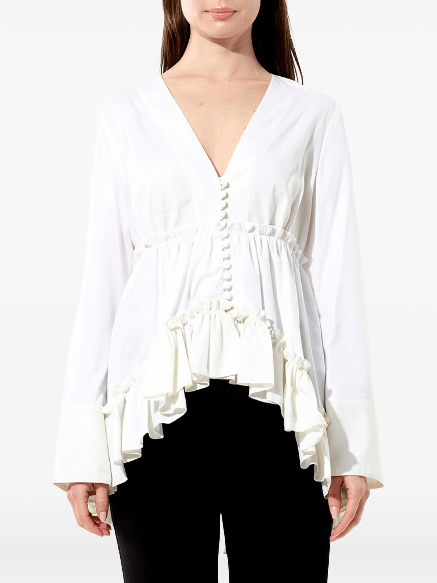 Топ Ruffled V-neck top