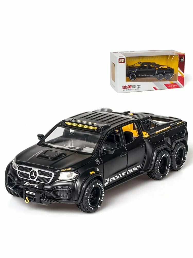 Игрушка коллекционная машинка металлическая модель Mercedes-Benz X-class EXY 6x6, джип внедорожник Мерседес pickup, мерс пикап