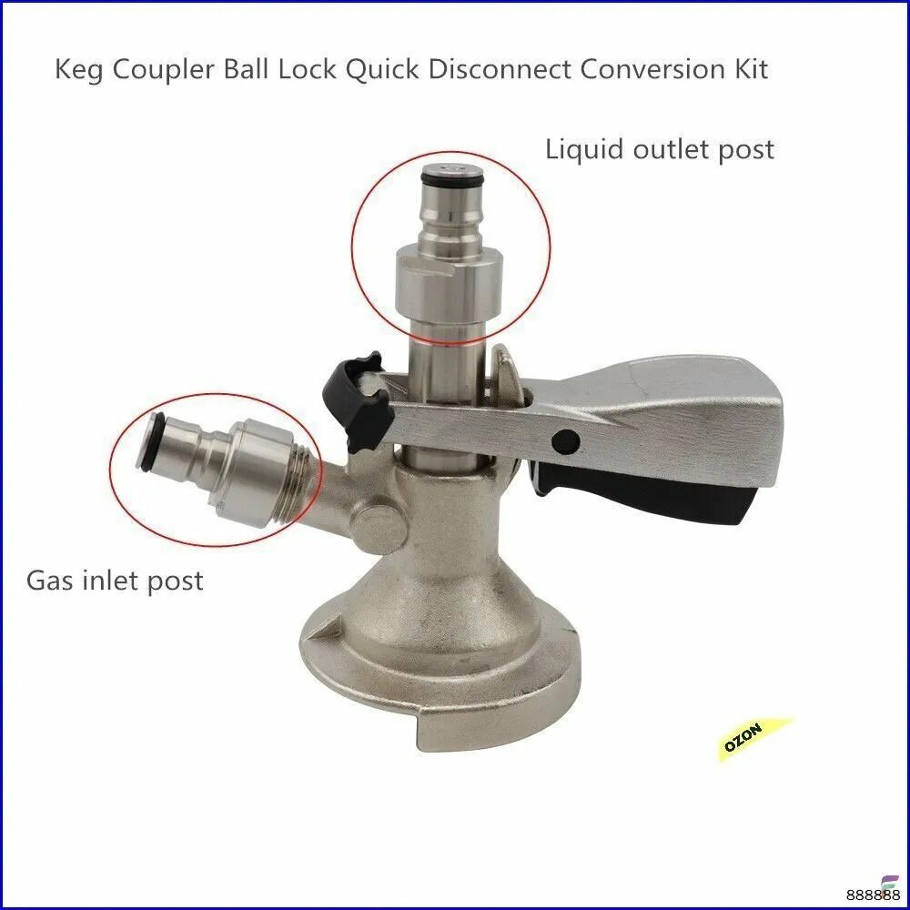 Эксклюзивный быстроразъемный комплект Ball Lock с резьбой G5/8 выполнен из нержавеющей стали-.