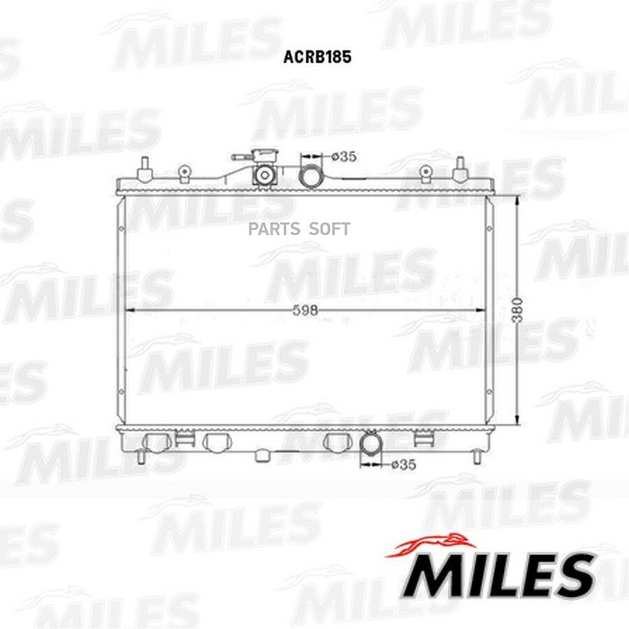 MILES ACRB185 Радиатор NISSAN TIIDA 1.5/1.6/1.8 04- MT паяный ()