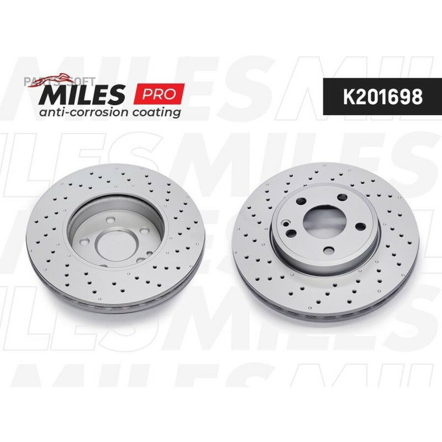 MILES K201698 Диск тормозной передний вентилируемый перфорированный MERCEDES A(W176) 12-/GLA(X156) 13- D=295 мм. ()