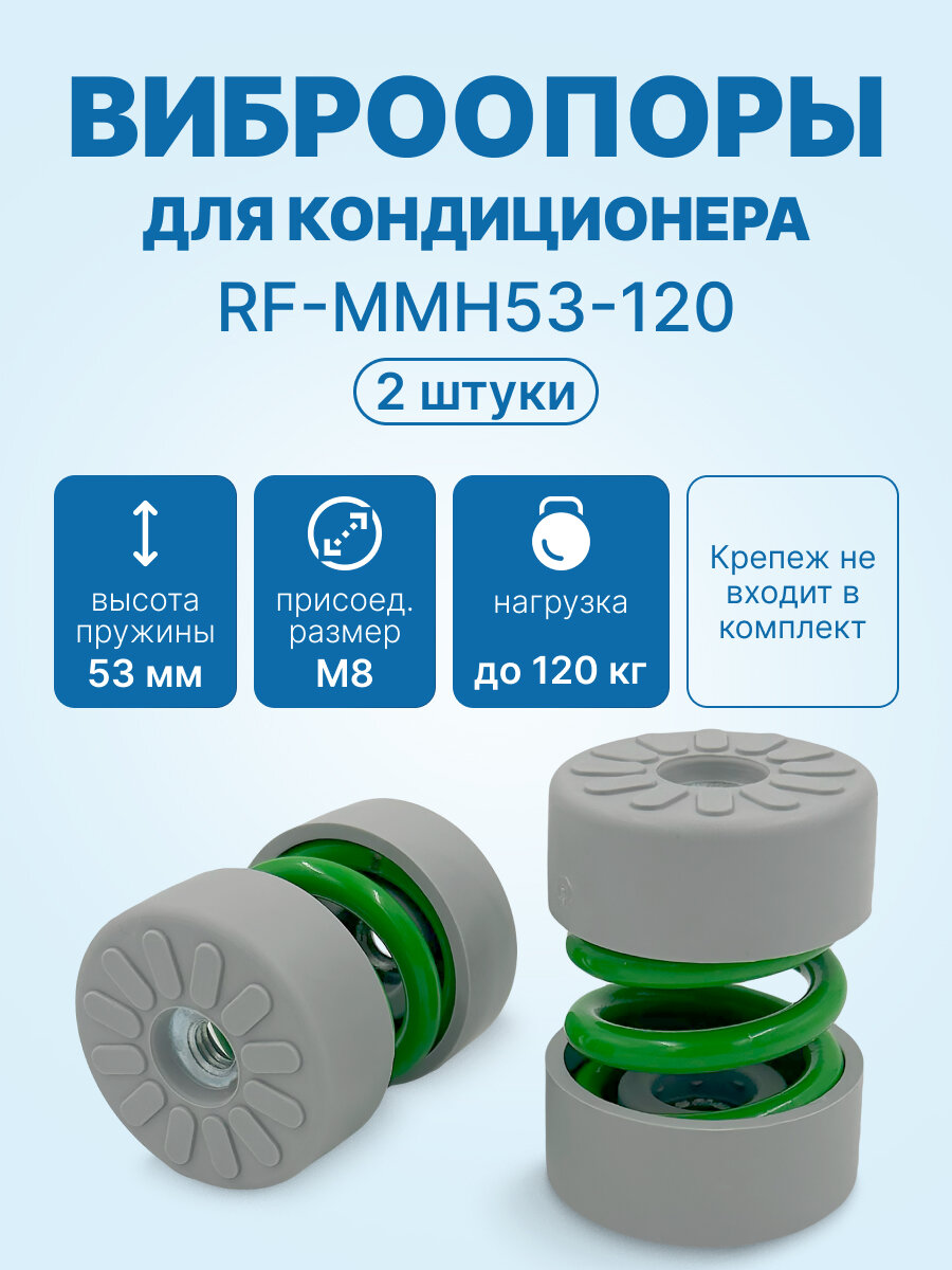 Антивибрационные опоры RF-MMH53-120 (2 шт, до 120 кг, зеленые)
