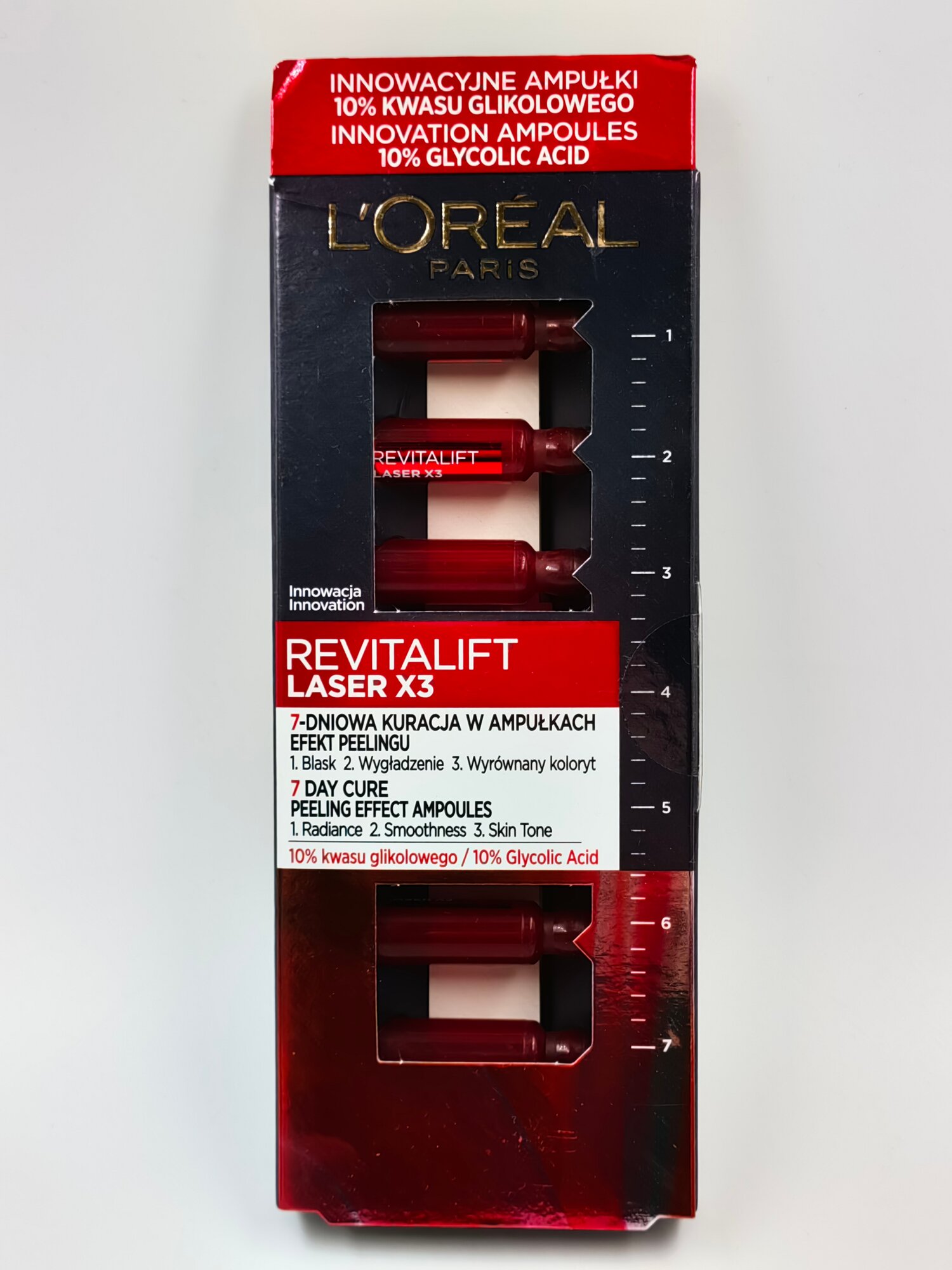 Сыворотка Revitalift Laser X3 7-дневная процедура с пилинг эффектом с 10% гликолевой кислотой, 7 ампул по 1 мл
