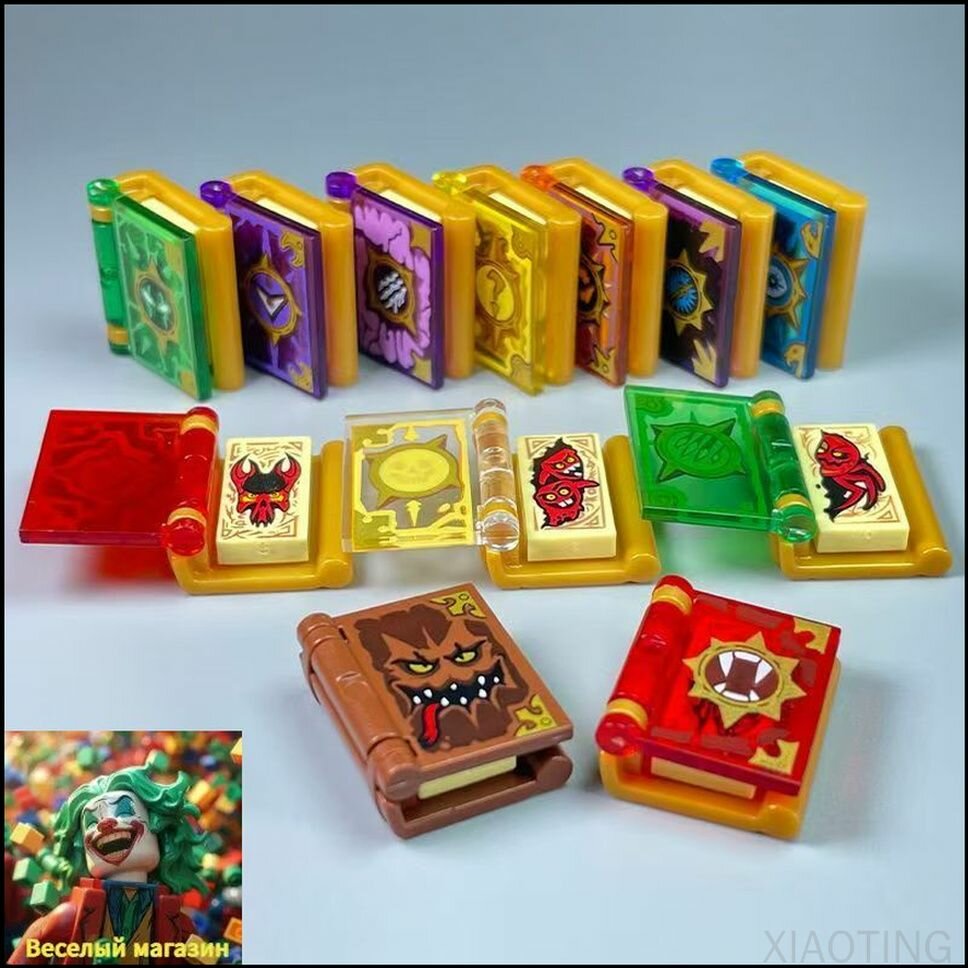 Совместимый с LEGO набор "Винтажная библиотека"-Классический книжный шкаф, стол и стул-Мелкие детали, декор для кукольного домика