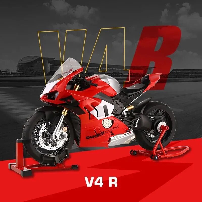 Модель мотоцикла / Ducati V4R / Детализированная коллекционная модель 1:6 из сплава+ ключ запуска