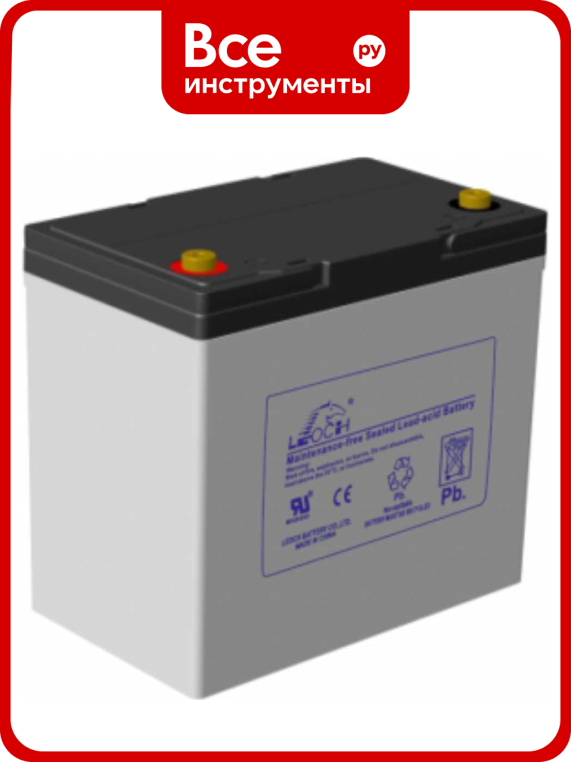 Аккумулятор Leoch DJM1255 для ИБП, 12В, 55Ач, AGM, прямая полярность, размеры 211x138x229 мм, вес