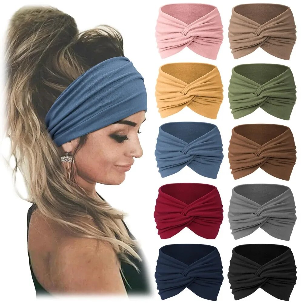 Черная повязка на голову в стиле бохо Cotton+Polyester, 07