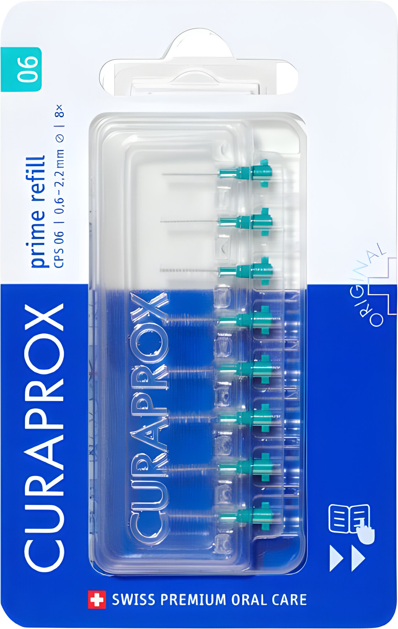 CURAPROX Ершик межзубный Prime 0,6 мм (8 шт) бирюзовый (8 шт.) Prime Refill CPS06 (08) 30ml