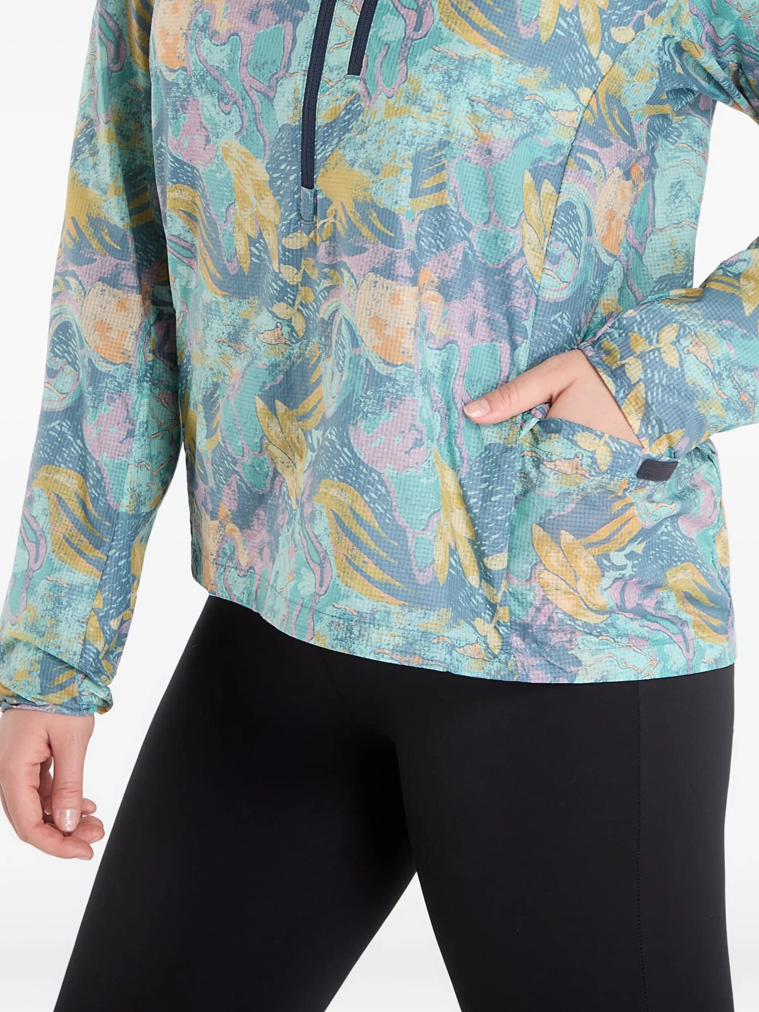 Толстовка patagonia Abstract-print quarter-zip sweatshirt, размер 44, , Синий принт — фото 1