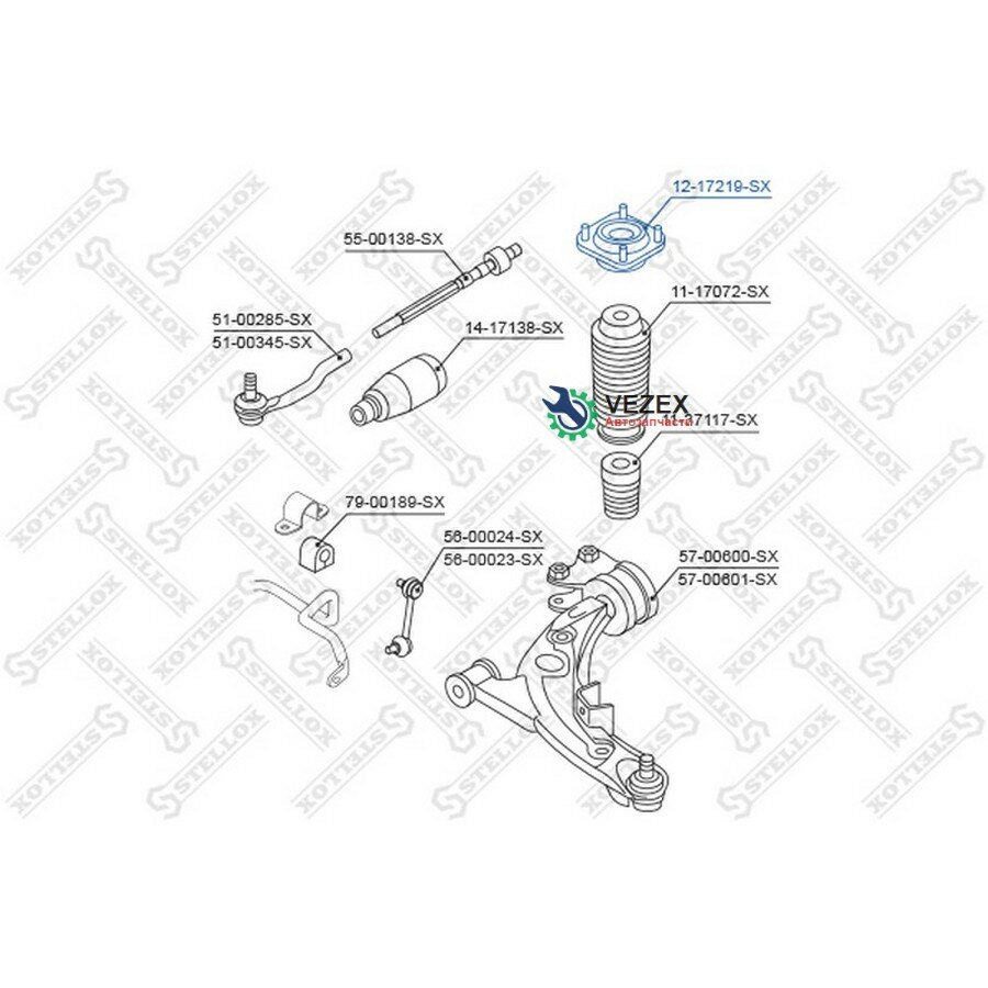 STELLOX 1217219SX опора амортизатора переднего!\ Mazda CX-7/CX-9