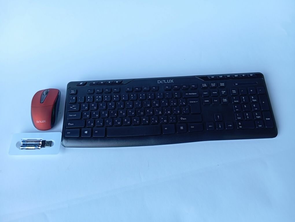 Комплект клавиатура+мышь DELUX "ОМ6G+M105GB" 2,4 GHz, mouse 1000 - DPI, Ultra-Slim, беспр.