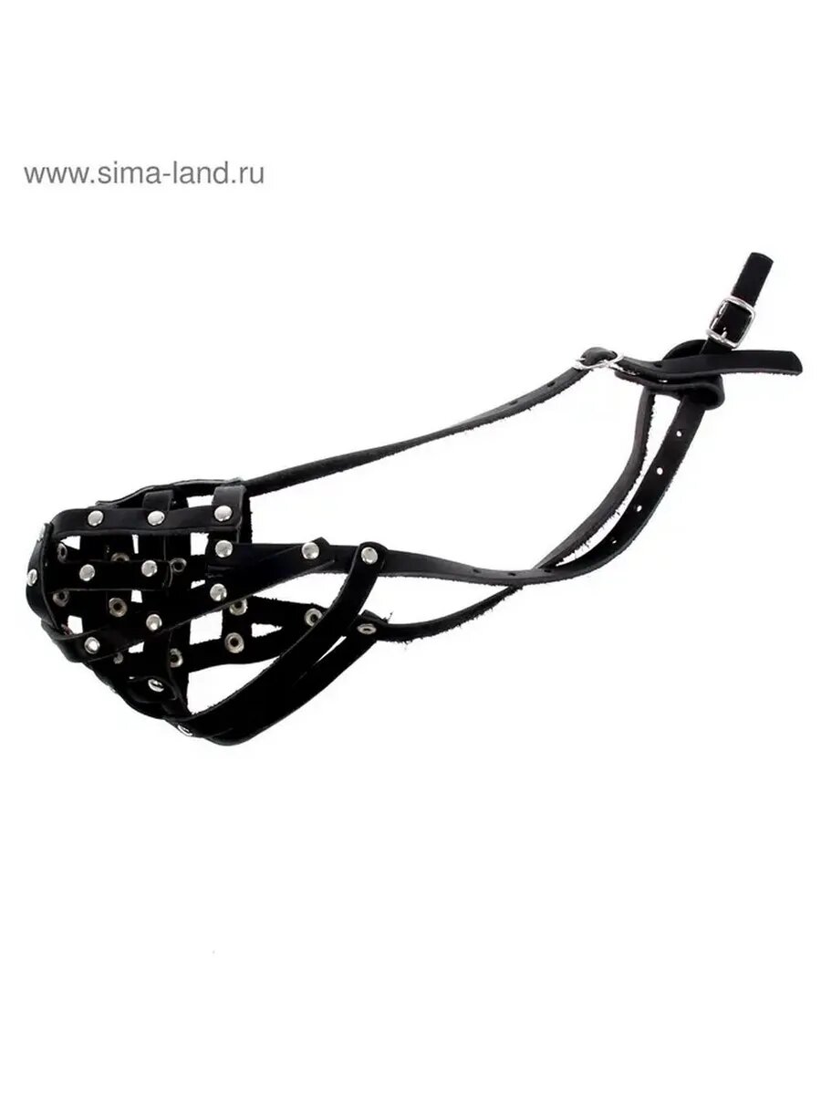Натуральный кожаный намордник для крупной собаки