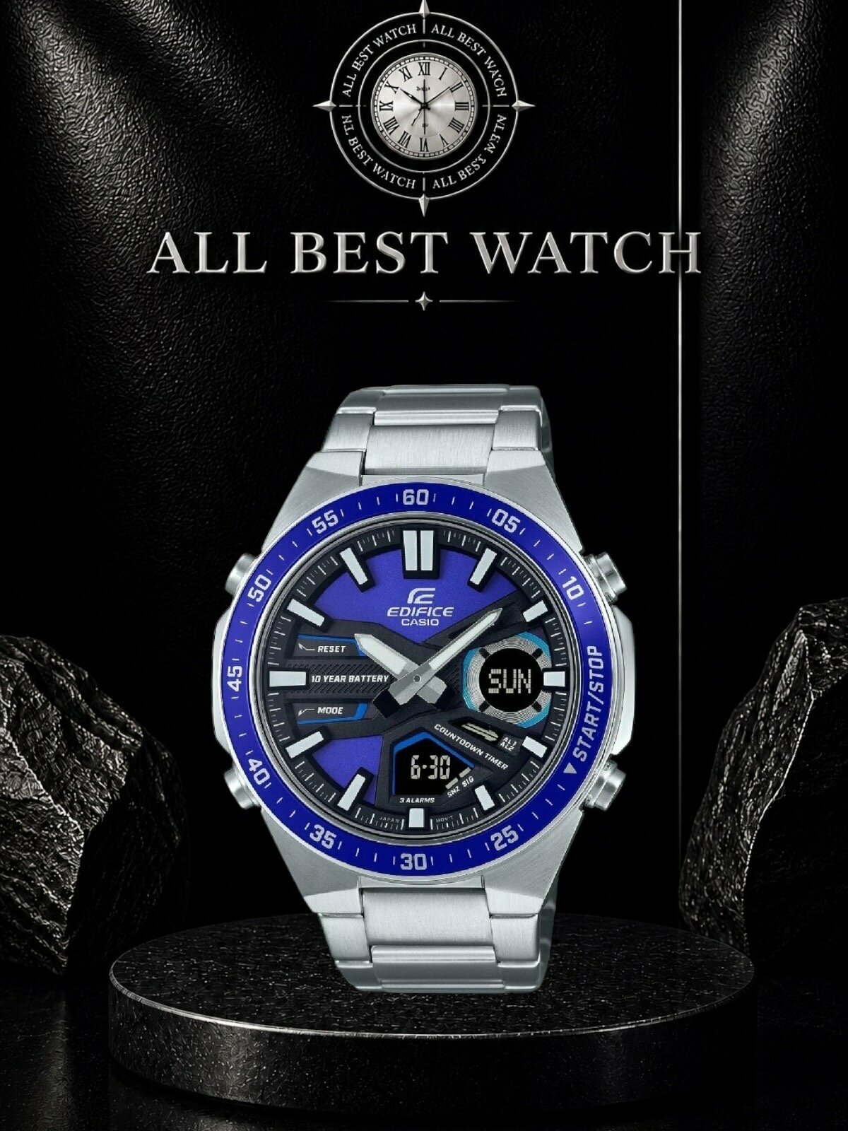 Наручные часы CASIO Edifice, серебряный/синий
