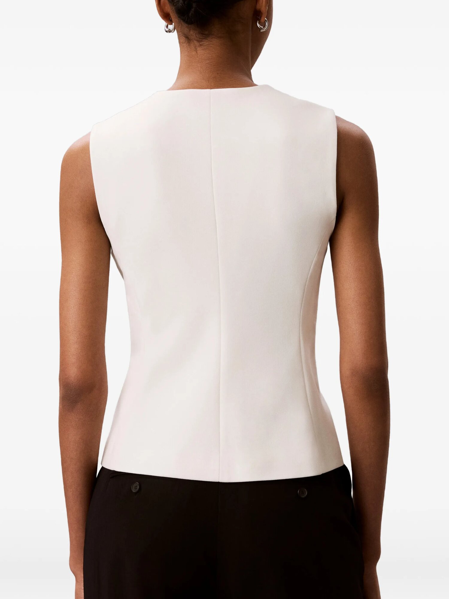 Пальто CALVIN KLEIN Button-up waistcoat, размер 40 EU, бежевый/белый — фото 1