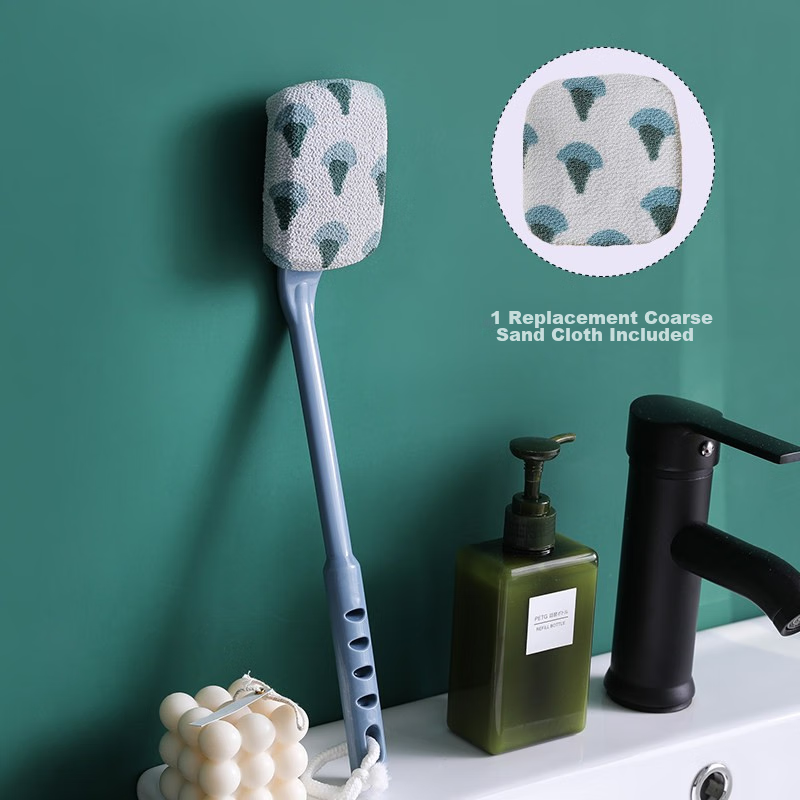 Jiebishi Bath Scrubber, Shower Brush, Back Scrubber, Long Handle, Powerful Exfoliating, Self-Exfoliating, Bath Towel, Women's Back Scrubber