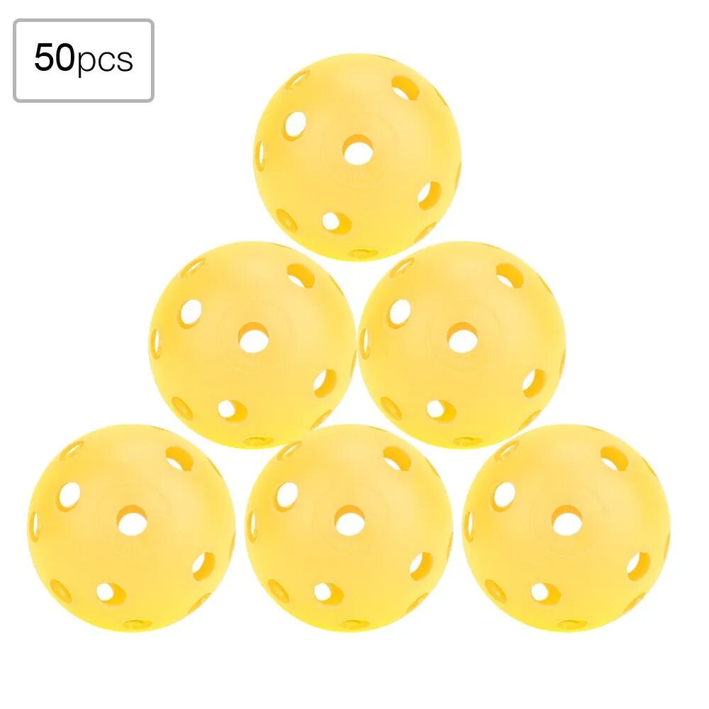 Мячи для гольфа: 50 шт, полые, желтые, детские, для помещений