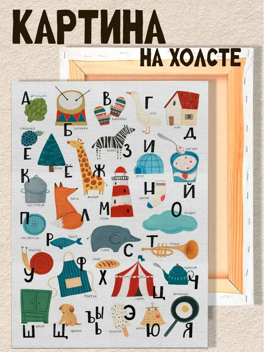 Картина на стену в детскую комнату Алфавит