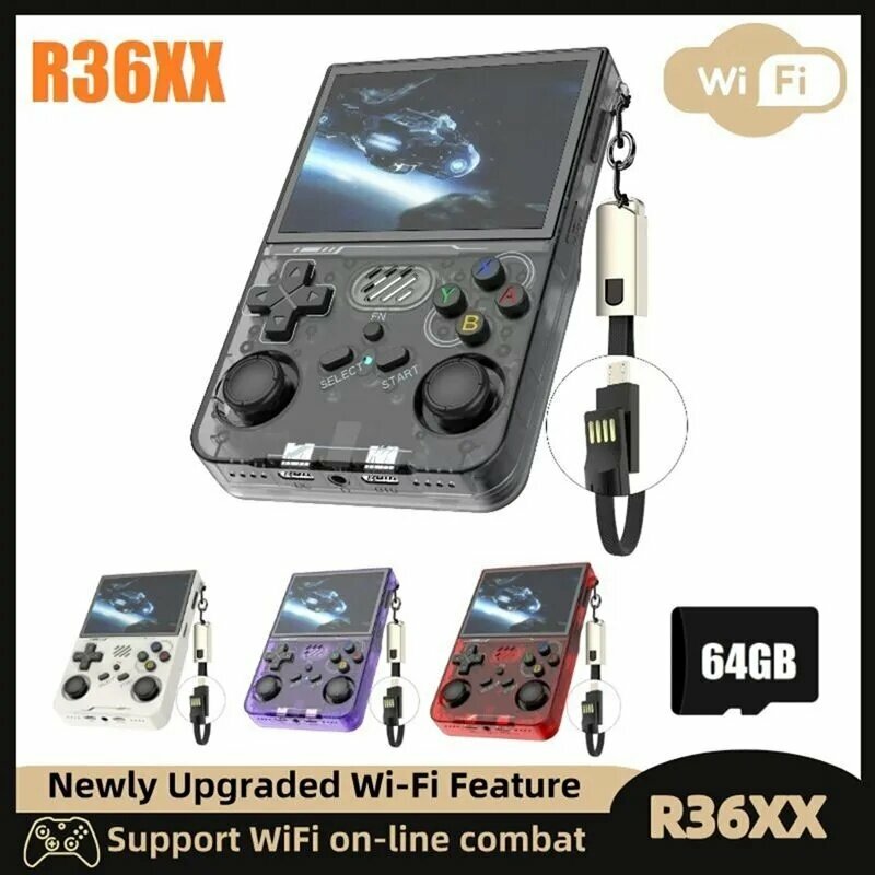 Y0(Q P J B) R36XX Ретро Портативная Игровая Консоль 64G 20000+Игр Для Ребенка В Подарок B