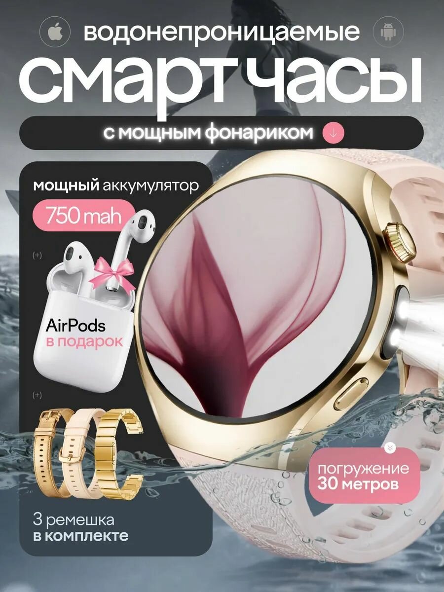 Часы G8MIN, женские, AMOLED-дисплей, беспроводные, смарт-часы, для Android и iOS