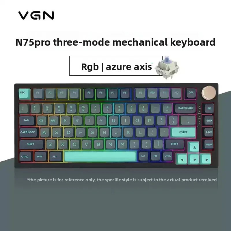 VGN N75 N75pro Беспроводная трехрежимная клавиатура 2.4G с горячим подключением и полной клавишей RGB