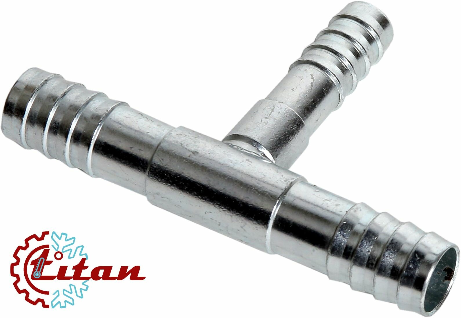 Фитинг стальной 10мм 1/2 №8 - 8мм 3/8 №6 - 10мм 1/2 №8 тройник TITAN