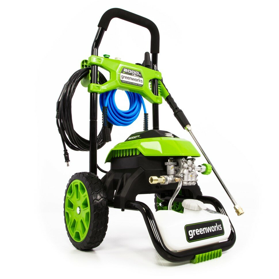 Мойка высокого давления GREENWORKS GHP2000 (5105507)черно-зеленый, 1,8кВт, 140 бар, 360 л/ч