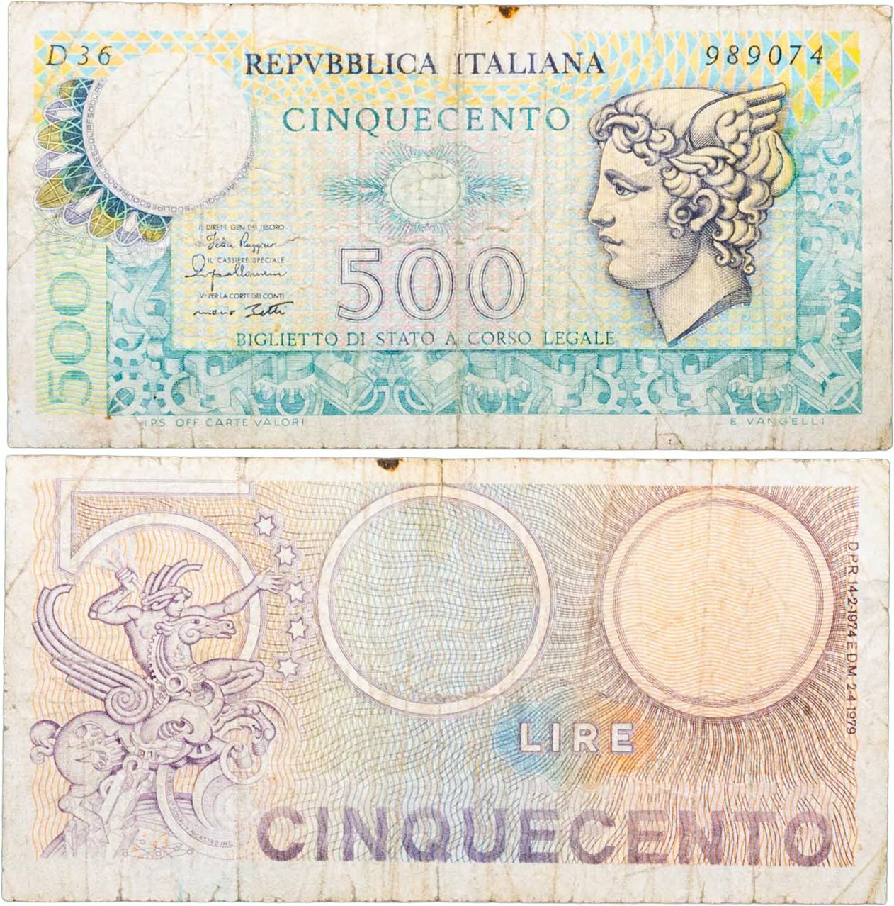 Италия 500 лир 1976