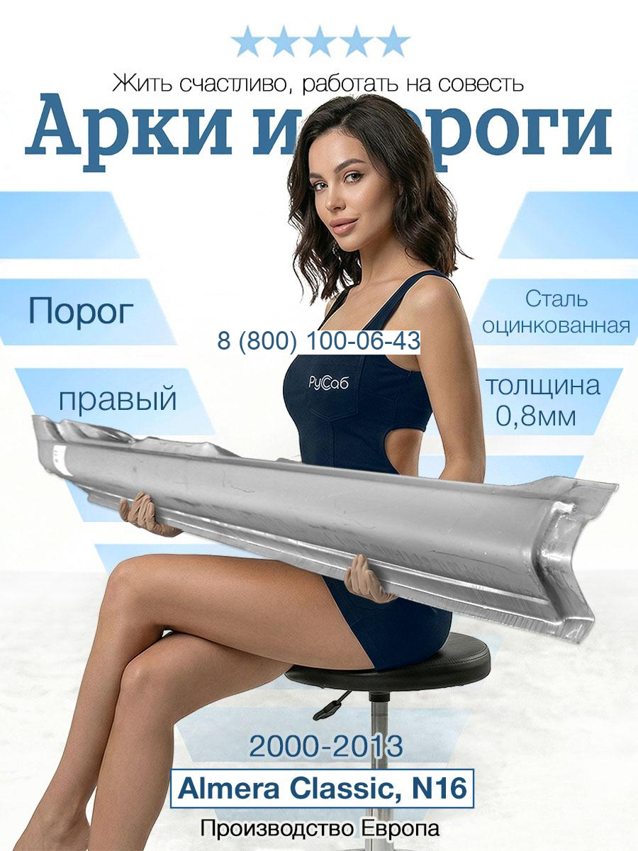 Порог правый для Nissan Almera Classic, N16 2000-2013 (Polcar)