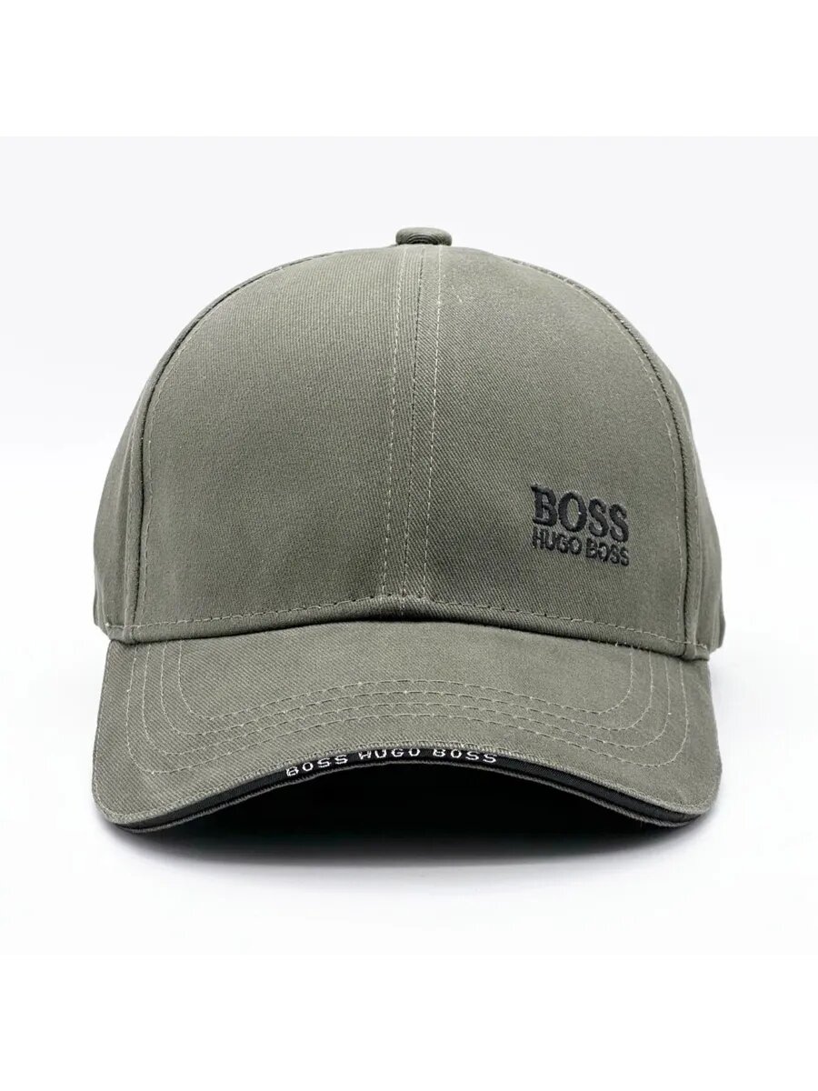 Бейсболка  HUGO BOSS, цвет хаки, твёрдый лоб для мужчин и женщин