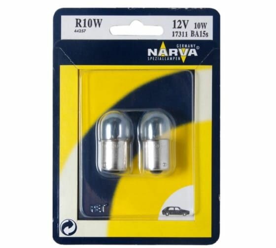 Narva Лампа накаливания R10W 12V 10W BA15s 173114000 Блистер 2 шт
