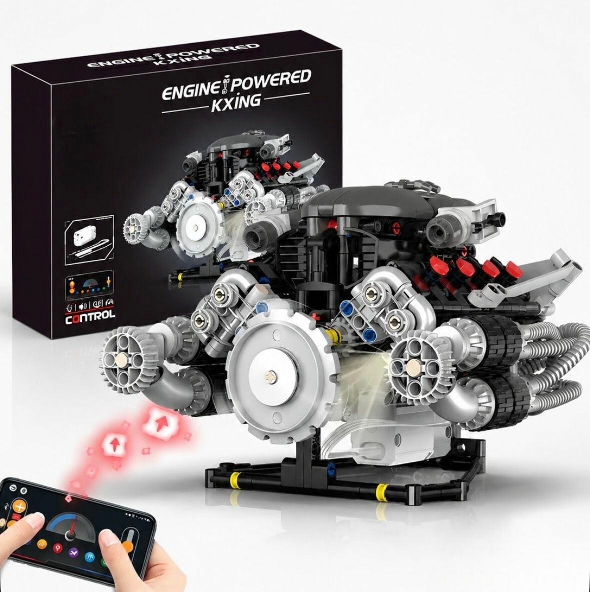 Конструктор Механический двигатель V8 689 дет К96209