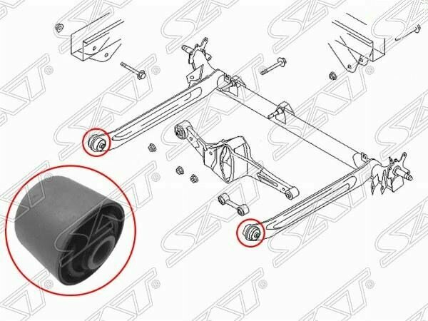 Сайлентблок SAT ST-55130-0M000 балки Nissan Almera 95-06, Primera 95-02