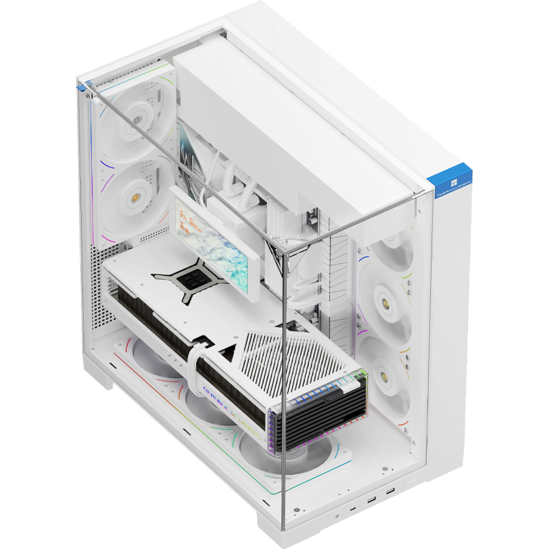 Корпус без блока Case Thermalright A70, Midi-Tower, TG, no fans, 2xUSB-A 3.0, 1xUSB Type-C, ATX, mATX, mITX White