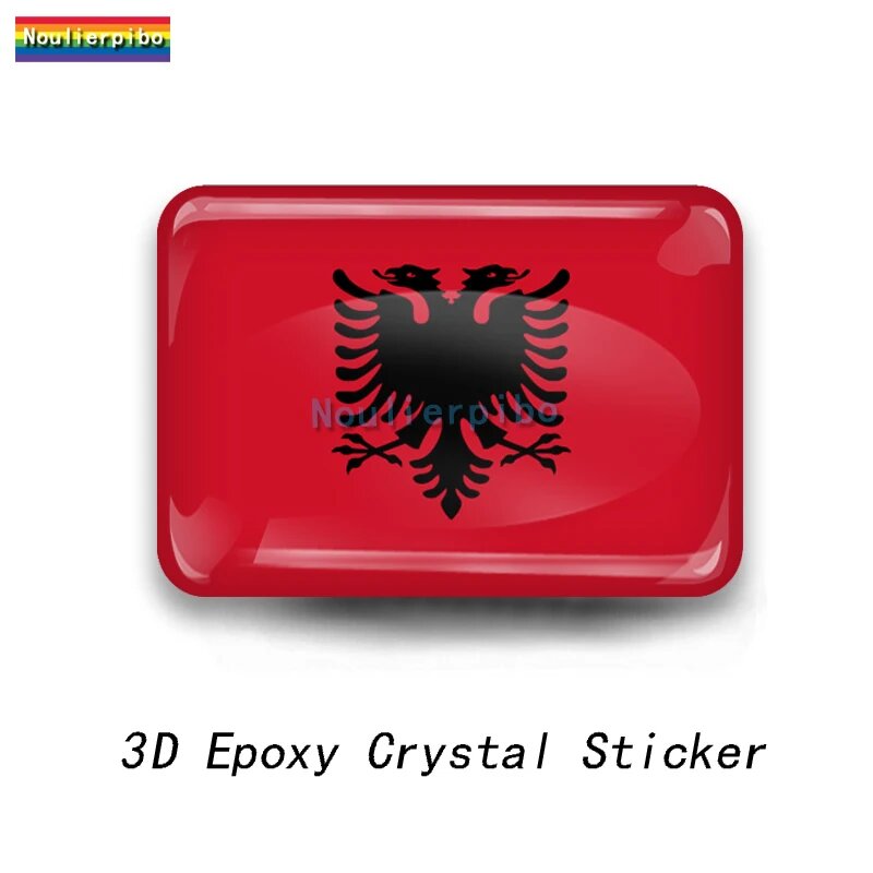 3D наклейка Албания флаг, розовый, 1 шт.