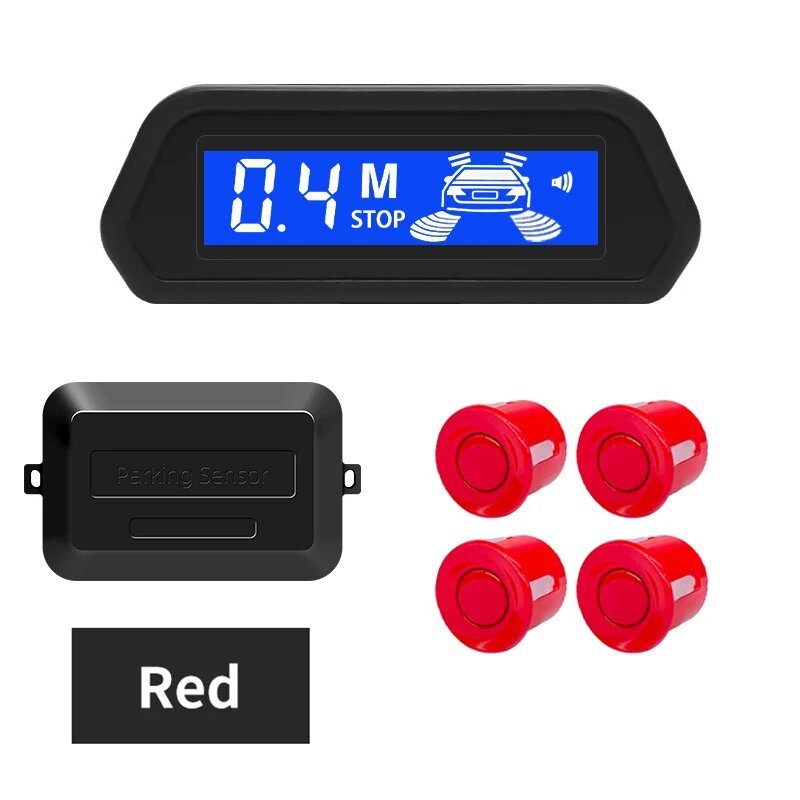 Датчики парковки Red, 4 шт, с LED дисплеем