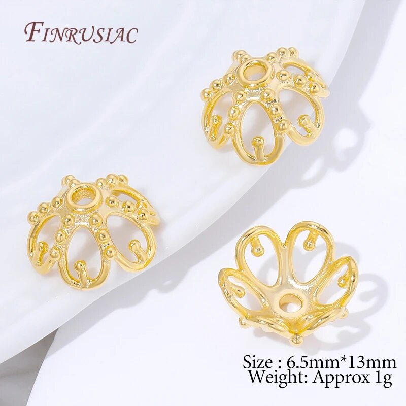 Золотые короны для браслетов FINRUSIAC, 18K, 4 шт.