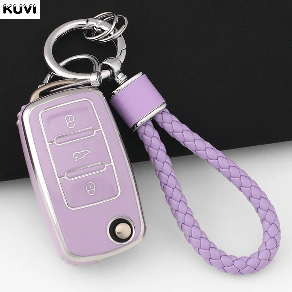 Чехол-держатель Для Ключей От Машины Для VW Volkswagen Polo Golf Passat Beetle Caddy Purple Set