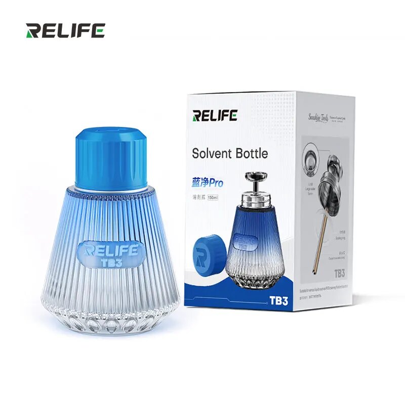 Бутылка для растворителей RELIFE TB3, 150 мл, синяя