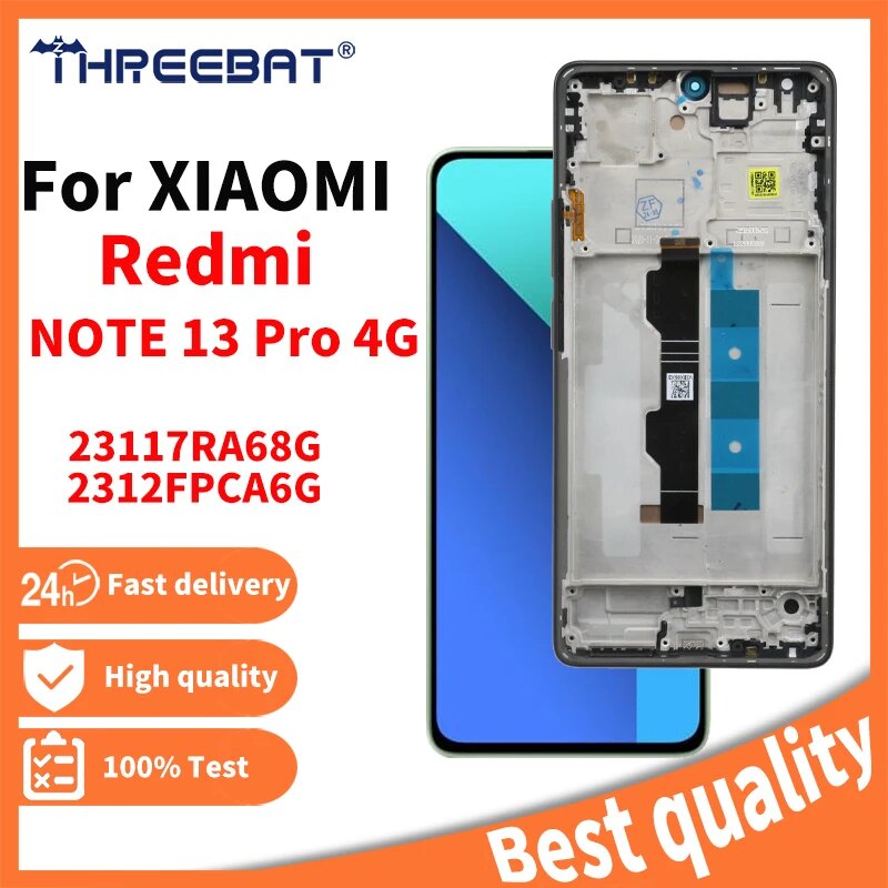 6,67-дюймовый AMOLED 120 Гц для Xiaomi Redmi Note 13 Pro 4G 2312FPCA6G ЖК-дисплей With Black Frame
